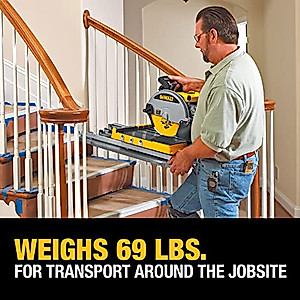 DEWALT Wet Tile Saw with Stand, 10-Inch, Corded (D24000S)