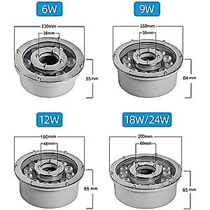 Nderwater Pond Lights - Ring Fountain LED Lamp, 12V LED Ring Underwater Fountain Light, IP68 Waterproof Pond Lights For The Garden, Fountain Pool, Landscape Decoration ( Color : Rgb , Size : 6W(12V) )