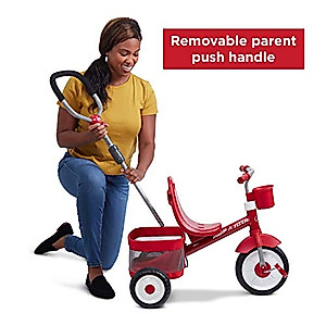 Radio Flyer 4-in-1 Stroll 'N Trike, Toddler Trike, Red Tricycle for Ages 1-5, Toddler Bike
