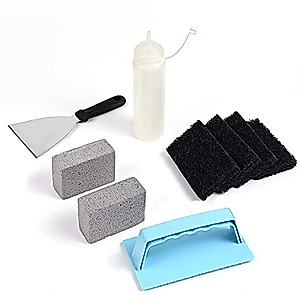 Heavy Duty Flat Top Griddle Cleaning Kit 9 Piece, Grill Cleaning Kit Griddle Accessories Cleaner Tools