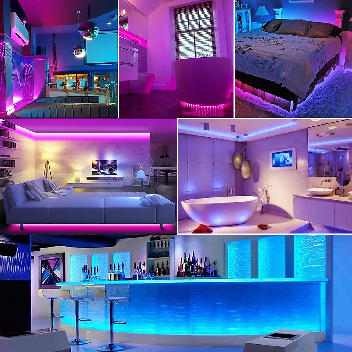 Led Strip Light, 44 keys IR remote DC12V 16.4ft Dimmable Warm Cool White RGB 5050 Color Changing Led Tape Kit Christmas Lights for Bedroom, Cupboard, Wine Cabinet, Xmas, Gift, Staircase