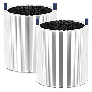Blue Pure 511 Replacement Filter Compatible with Blueair Blue Pure 511 Air Purifier, 2-in-1 H13 True HEPA Particle Filter and Activated Carbon Filter, 2 Pack
