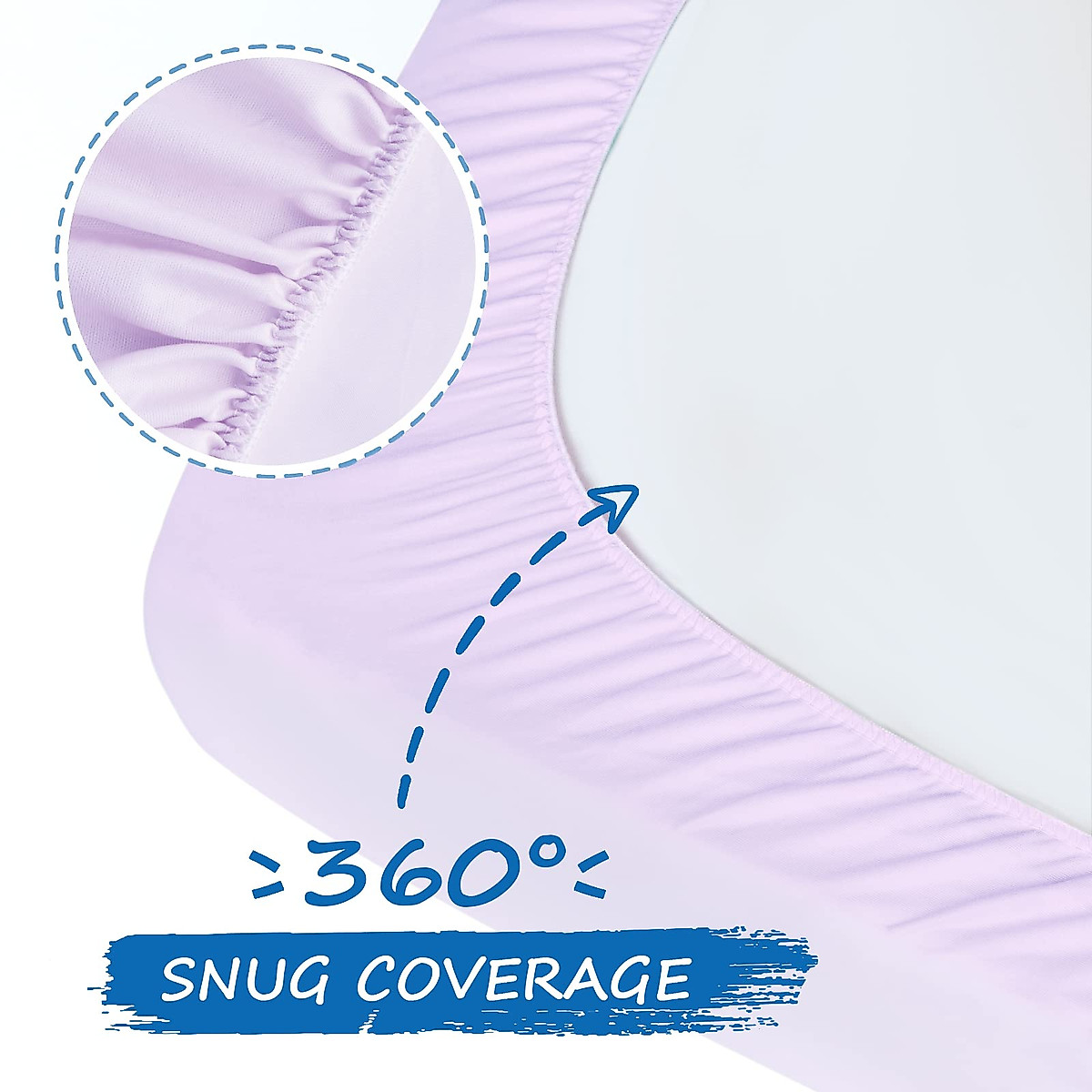 Crib Sheets Girl, Baby Crib Sheets for Standard Crib Mattress & Toddler Bed Mattress, Snug Fit Breathable Soft Fitted Crib Sheet (28''x 52''x 8''), Crib Sheets for Baby Girl 2 Pack Pink & Purple