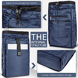 Colins Keirs Laptop Backpack 17 Inch. Drawstring Anti-theft Waterproof Tech Backpack with Laptop Compartment, Black 30L