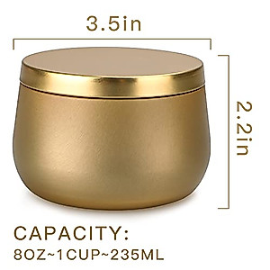 Candle Tin Cans 24 Pieces,Candle Containers Candle Jars with Lids, 8 oz, for Candles Making, Arts & Crafts, Storage, and Gifts, Golden