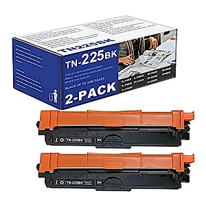 INDI TN225BK TN225 2 Pack Black High Yield Toner Cartridge Replacement for Brother HL3140CW 3150CDN 3180CDW 3170CDW MFC9130CW 9140CDN 9330CDW 9340CDW DCP9015CDW 9020CDN Printer.