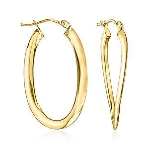 Ross-Simons Italian 14kt Yellow Gold Curvy Oval Hoop Earrings