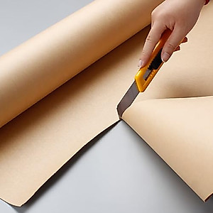 Brown Kraft Paper Roll 17" x100 feet (1200 inches) - Perfect Paper for Packing - Kraft Wrapping Paper for Moving - Floor Masking Paper - 100% Recycled Pa per- (Pack of 1) (17” x 1200", Brown)