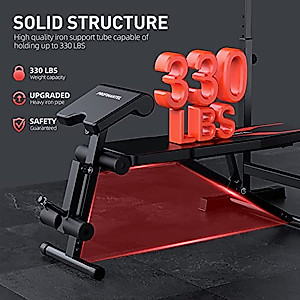 Adjustable Weight Bench, Olympic Workout Bench, Barbell Bench Press Set with Barbell Rack and Bench, Leg Exercises Preacher Curl Rack, Home Exercise Equipment
