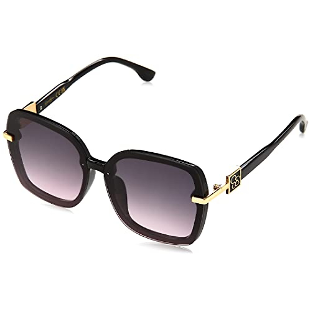 Jessica Simpson Womens J6112 Oversized Square Sunglasses With 100% Uv Protection. Glam Gifts For Her, 64 Mm, Black, 64 Mm US