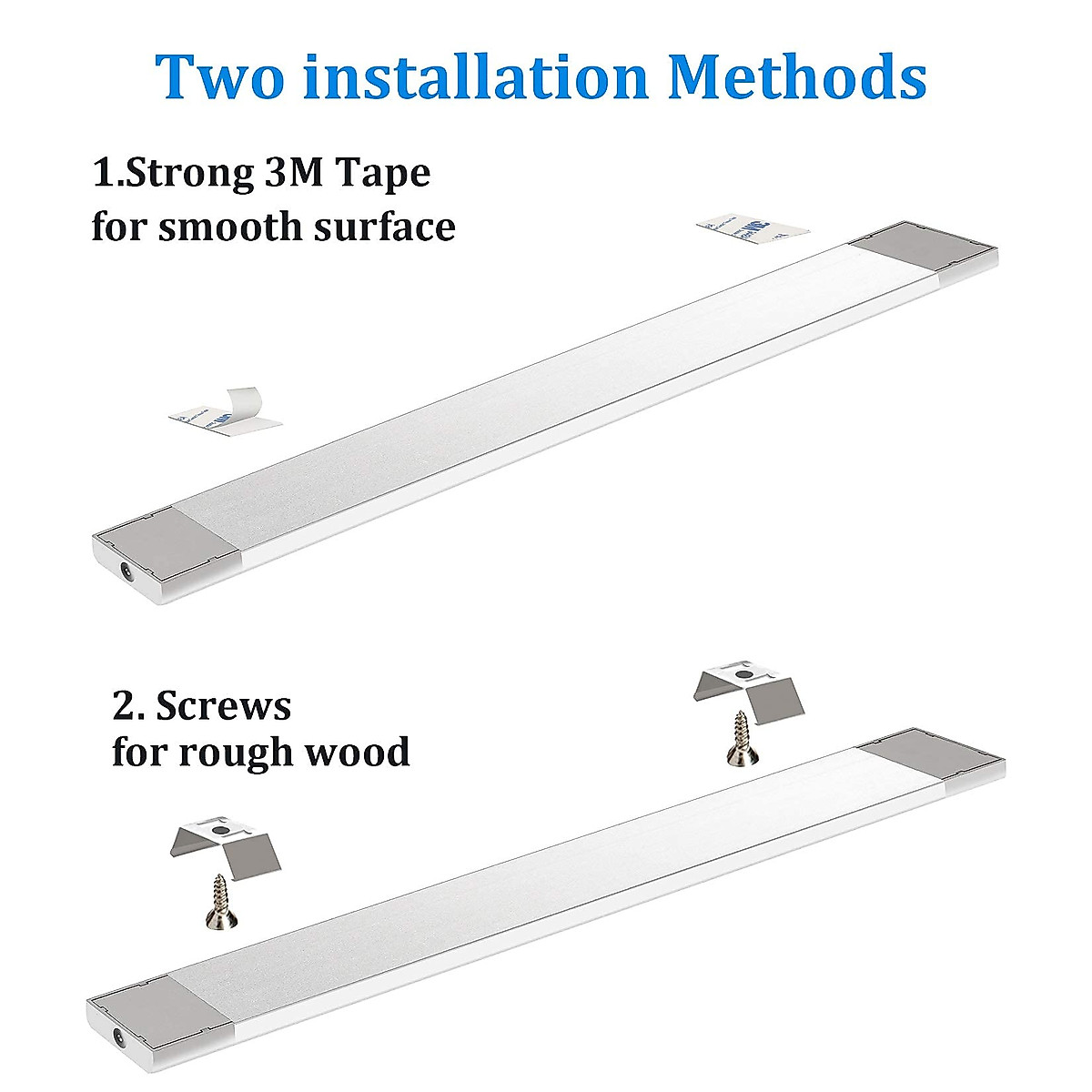 WOBANE Under Cabinet Lighting, Plug in LED Light Bar with ETL Adapter, Hand Wave Activated, 12” Cabinet Light Kit for Kitchen,Shelf,Bookcase,Display,Counter, 2700K Warm White,Dimmable,1 Panel