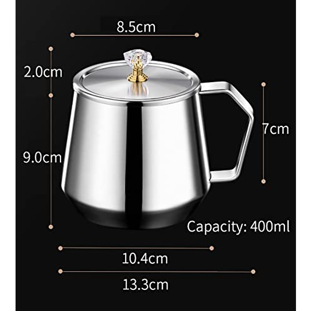 SANQIAHOME 14 Oz Classic Double Layer Anti Scalding Stainless Steel Mug, 2 Pieces/Set