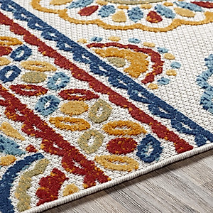 Livabliss Magnhild Bohemian Outdoor Area Rug,2' x 3', Orange