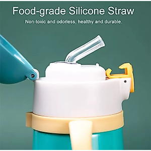 Stainless Steel Double Wall Insulated Water Bottle for kids With BPA free straw + adjustable strap (Pink)