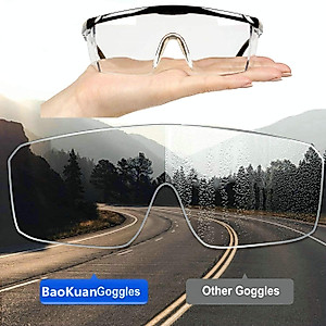 mozeeda Safety Glasses Men Women Clear Safety Glasses Goggles Over Eyeglasses, Z87 UV 400 Anti-fog Adjustable Temples Protection Goggles for Nurse,Eyewear Anti-Scratch with Temple for Lab