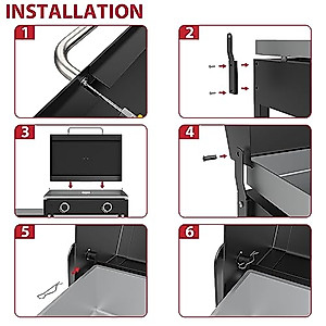 Hinged Lid for Blackstone Griddle 28 Inch, Griddle Hard Cover with Thermometer for Blackstone Griddle Grill 1517 1853 1605 1856 & 28 Inch Black Griddle Hood
