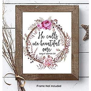 Inspirational Positive Quotes Christian Bible Verse Wall Decor - Religious Gift for Women, Girls, Teens - Blessed Scripture Wall Art for Bedroom, Living Room, Bathroom - 8x10 Motivational Poster