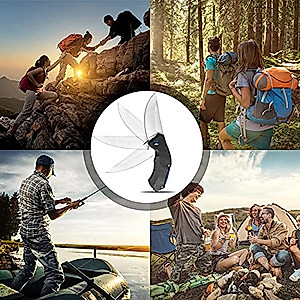 Eafengrow Moon Folding Knife D2 Steel Blade G10 Handle Scales Pocket Knife Outdoor EDC Tool Knifes(Moon-black)