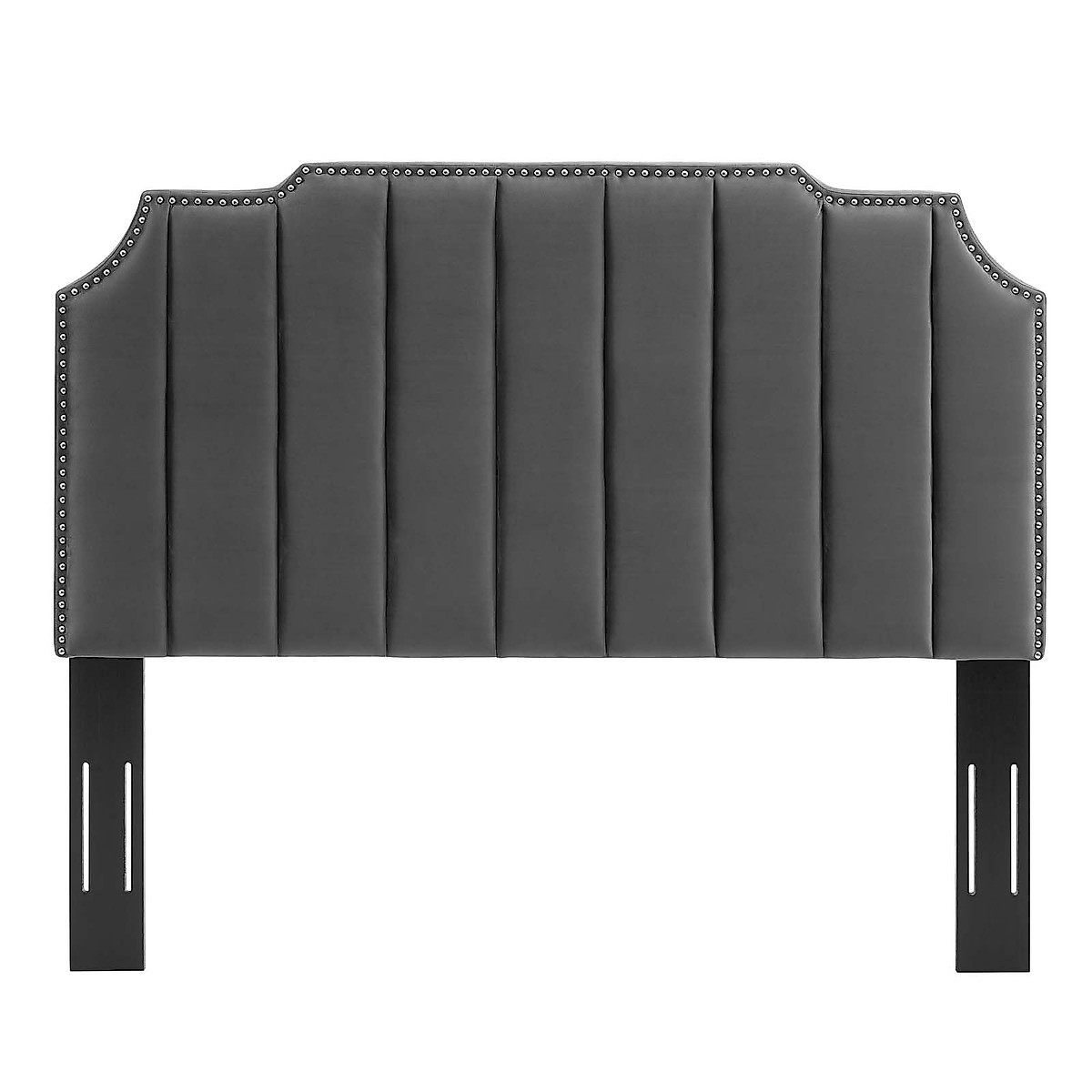 Modway Rosalind Channel Tufted Performance Velvet Headboard, Twin, Charcoal