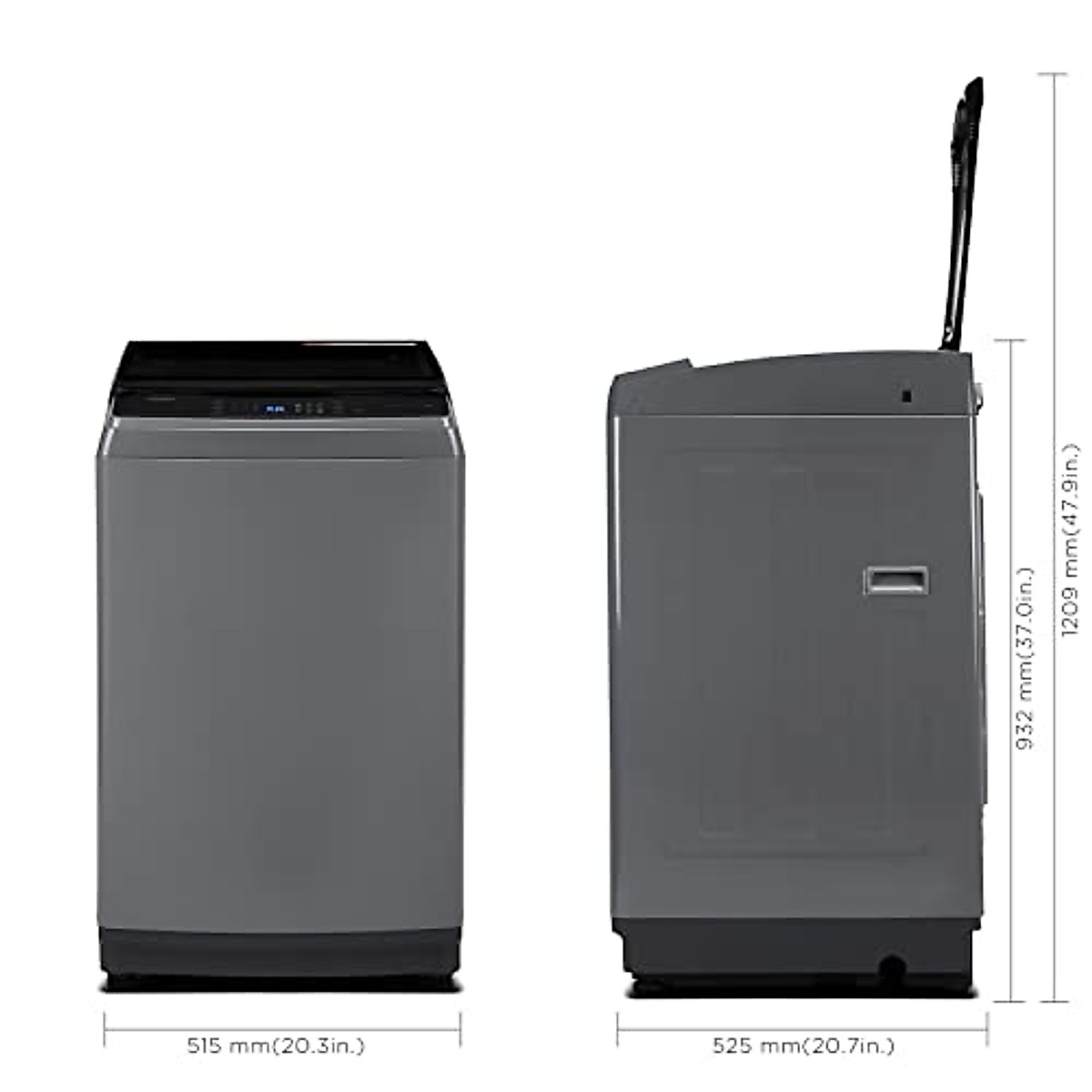 COMFEE’ Washing Machine 1.8 Cu.ft LED Portable Washing Machine and Washer Lavadora Portátil Compact Laundry, 8 Models, Environmentally Friendly, Child Lock for RV, Dorm, Apartment Magnetic Gray