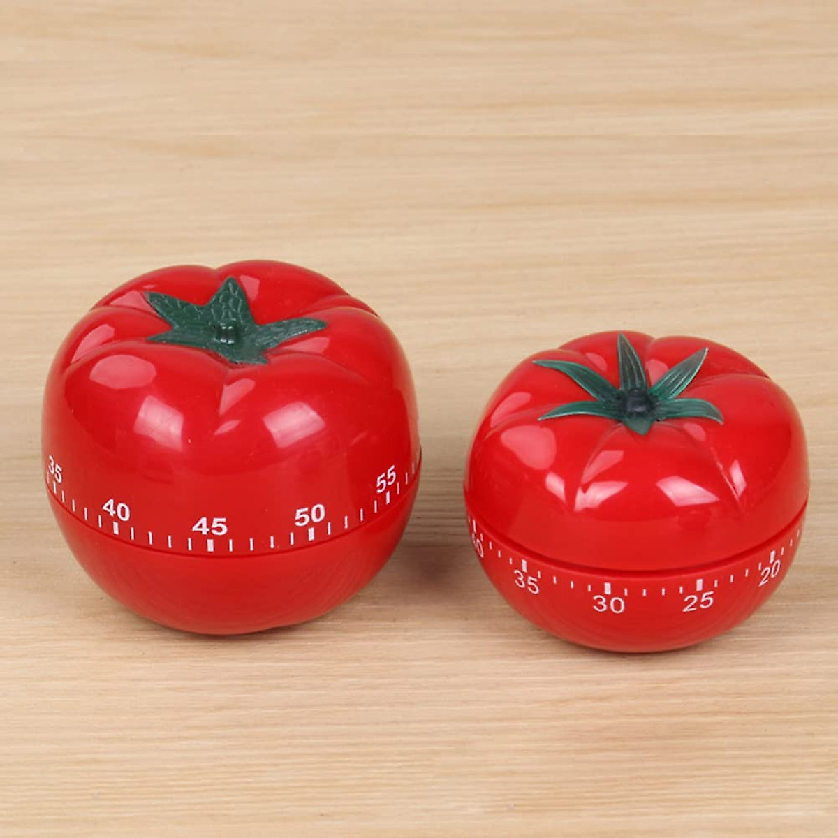 DOITOOL 2PCS 60 Minute Kitchen Timer Cute Tomato Shape - Mechanical Timer Kitchen Timer Wind up - Reminder Management Timer Alarm Clock for Classroom, Home, Study and Cooking