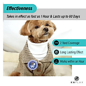 KN FLAX Aegis Calming Clip for Dogs, Anxiety Relief Pheromone Diffuser [Made in Korea], Lasts 60 Days, Reducing Stress During Loud Noises and Separation for All Small, Medium and Large Dog (with U)