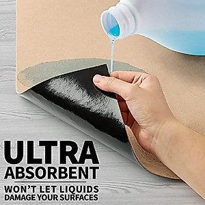 Zulay Kitchen Under Sink Mat - 24"x30" Slip-Resistant Under The Sink Mat Waterproof Design - Non-Adhesive, Trimmable Under Kitchen Sink Mat for Bathroom, Cabinets with Rubber Backing (Beige)