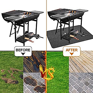 LOREINTA Fireproof Grill Mats,Under Grill Mat 40×60 Inch,Grill Floor mats for Outdoor Grill,Grill Matte for Outdoor Grill for Deck,Large Grill mat,Waterproof,Oil and Dirt Resistant, Easy to Clean