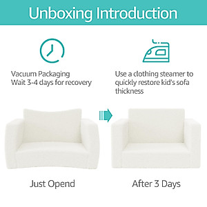 YENING Washable Toddler Couches That Fold Out Kids Couch Bed with Removable Cover Foldable Baby Sofa Chairs Comfy Toddlers 1-3