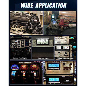 Keiurot 1820 Bulb 1445 1813 1816 1815 757 53 57#313 BA9S Led Bulb 10-30Volt for Lionel Train Light Bulbs, Instrument Indicator Lights, House Number Light Bulb 1818 1819 1895 White 10Pack