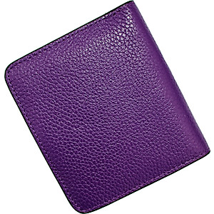 KELADEY Women's RFID Blocking Small Genuine Leather Wallet Ladies Mini Card Case Purse (Lavender Purple)