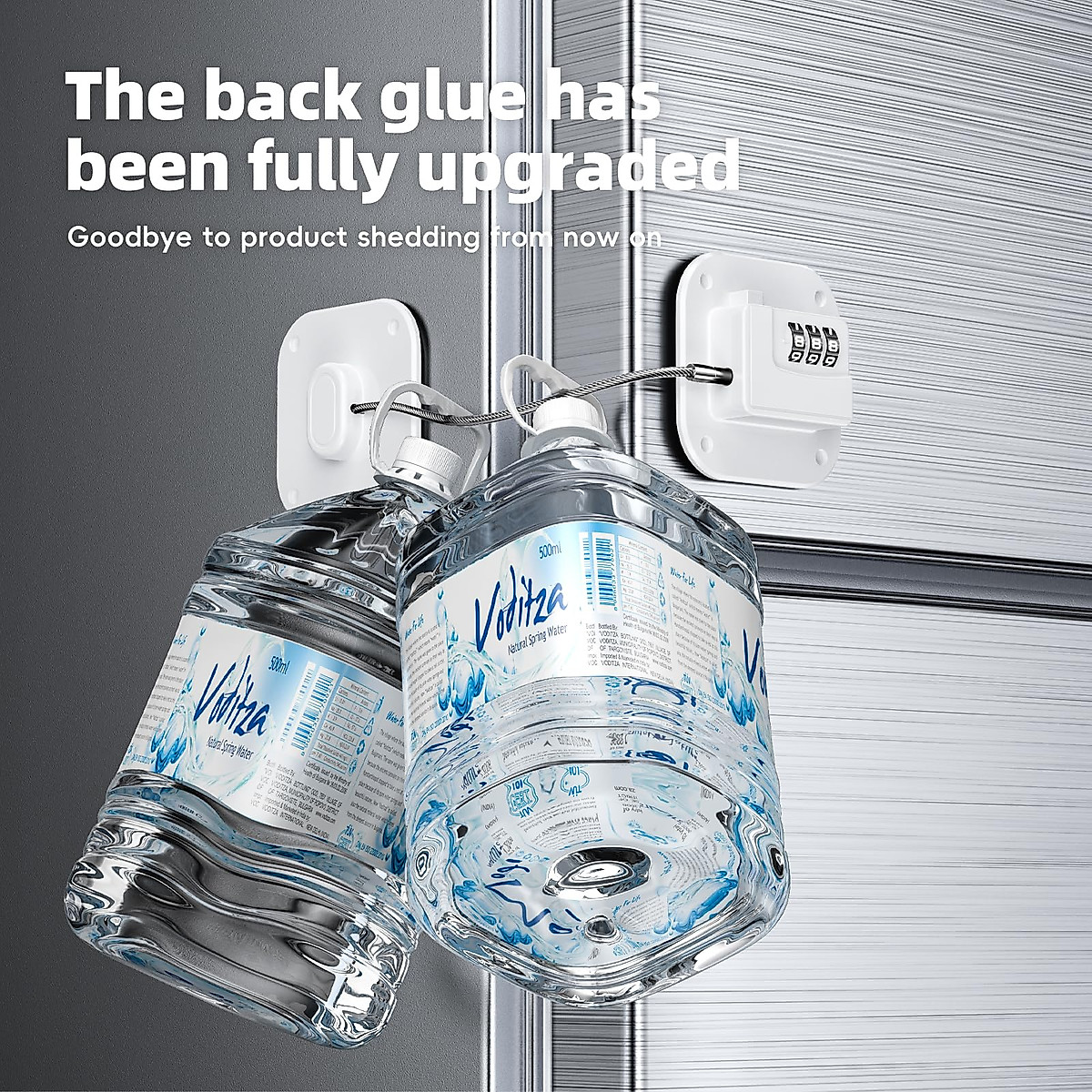 Child Proof Fridge Door Lock with Adhesive, Refrigerator Door Lock with Code for Kids and Pets, Self Adhesive Combination Latch for Freezer, Cabinets, Drawers, Air Oven, Windows (Patent)