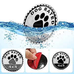 Dogs Badge Rated Car Emblem, 4 x 4 Metal Automotive Badge 3D Metal Car Badges Emblems Round Emblem Decals Car Badge Decals Stickers Compatible with Jeep Wrangler Vehicles Trucks SUV