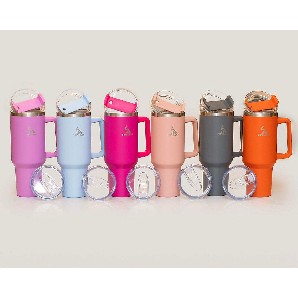 Du&Kha SIPSLEAK 40 Oz Tumbler with Handle and Straw – Stainless Steel Insulated Tumblers with 2 Lids, 2 Straws, Straw Brush – Portable and Reusable Coffee Tumbler Travel Coffee Mug Keeps Hot and Cold