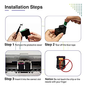 61 Black Ink Cartridge Replacement for HP 61 61XL Black Used for HP Envy 4500 5530 4501 4502 4504 OfficeJet 4630 4631 DeskJet 2512 1512 2541 2542 2540 2544 Printer, 2 Black