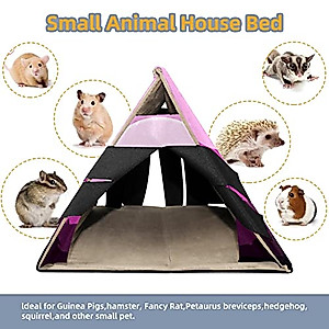 Y-DSIWX Guinea Pig Hideout House Bed, Sunset Pattern Rabbit Cave, Squirrel Chinchilla Hamster Hedgehog Nest Cage