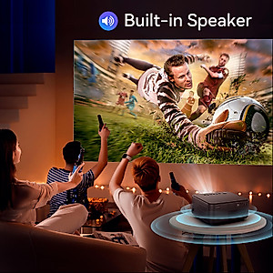 4K FHD WiFi Projector, Bluetooth Projector, 200" Portable Movie Projector, 13000 Lumens 500 ANSI Home Theater Video Projector Compatible with HDMI, USB, Laptop, iOS & Android Smartphone