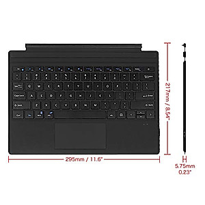 Fintie Type Cover for Microsoft Surface Pro 7 Plus/Pro 7 / Pro 6 / Pro 5 / Pro 4 / Pro 3, Ultrathin Portable Wireless Bluetooth Keyboard with Built-in Rechargeable Battery (Black)