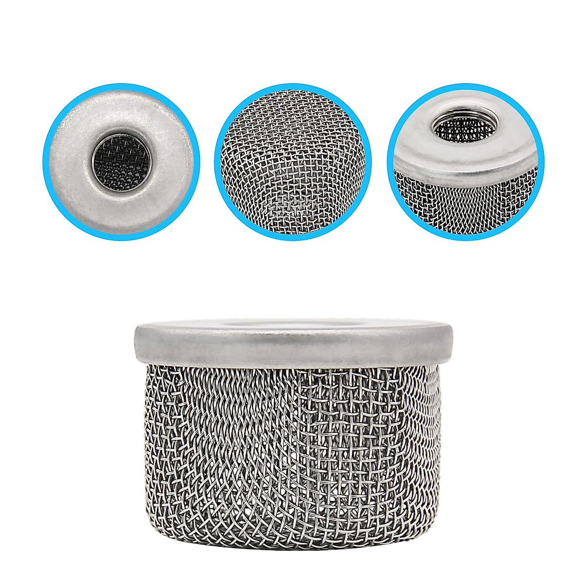 Homhelar 181073 or 181-073 Inlet Strainer Screen Filter with 1/2" NPT Thread Stainless Steel for Airless Paint Sprayer 455 495 Ultra 500 Ultra Max 695