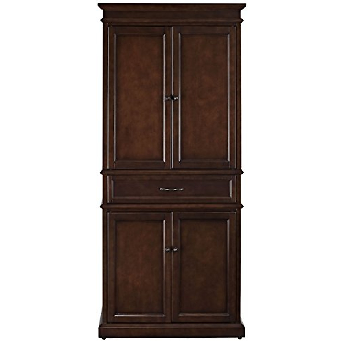 Crosley Furniture Parsons Traditional Pantry Storage Cabinet with Shelves, Kitchen, Dining, or Laundry Room, Vintage Mahogany