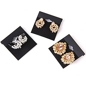1 X Earring Display Hang Cards Black Flocked 2 X 2 Inch (100)