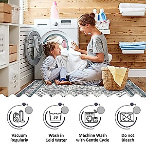 GlowSol Area Rugs 8x10 Boho Living Room Rugs Washable Rugs Boho Abstract Rug Non Slip Floor Mat Soft Thin Area Rug Bedroom Dining Room Office Rug Accent Carpet，8x10