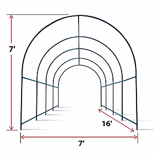 YardGrow Greenhouse Frames for Larger Hot Garden House Support Arch Frame Climbing Plants/Flowers/Vegetables Outdoor (16x7x7 FT)