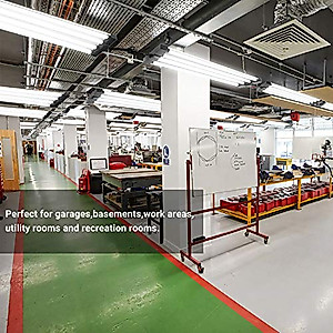 FAITHSAIL Linkable 4FT LED Low Bay Shop Light, 48 Inch 5000K Daylight Utility Shop Light for Workshop, 4 Lamp 80W 9000lm, 250W Fluorescent Equivalent, Linear Hanging Lights Fixture, 1 Pack