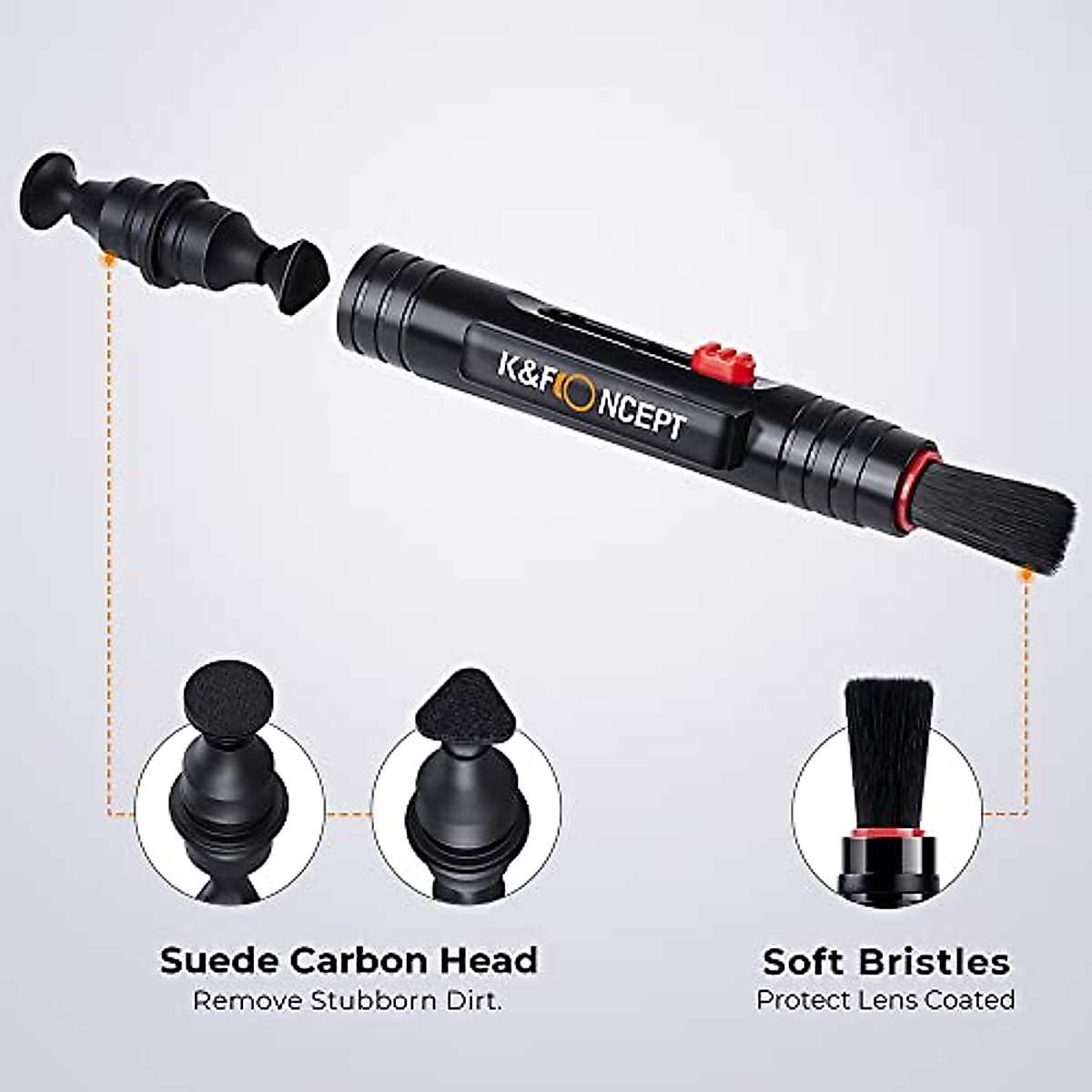 K&F Concept 4-in-1 Camera Cleaning Kit with Lens Brush Pen, Rocket Air Blower, Microfiber Cleaning Cloth, Lens Cleaner Kit for Canon Nikon Pentax Sony DSLR Cameras Cleaning Tool Accessories