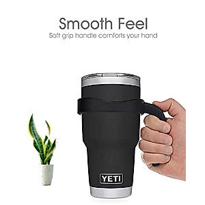 Fking Tumbler Handle for Yeti 30 oz Rambler Cup, Reaplacment Holder Grip for Rtic Mug, Sic, Ozark Trail and more Tumbler Mugs, BPA FREE (Black)