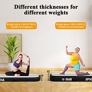 PPXIA Inflatable Gymnastics Mats Air Tumbling Mat - Inflatable Tumble Track 10ft 4 inch Thick, Cheer Mat Air Floor for Kids Home Use Gym Yoga Training Cheerleading With Air Pump