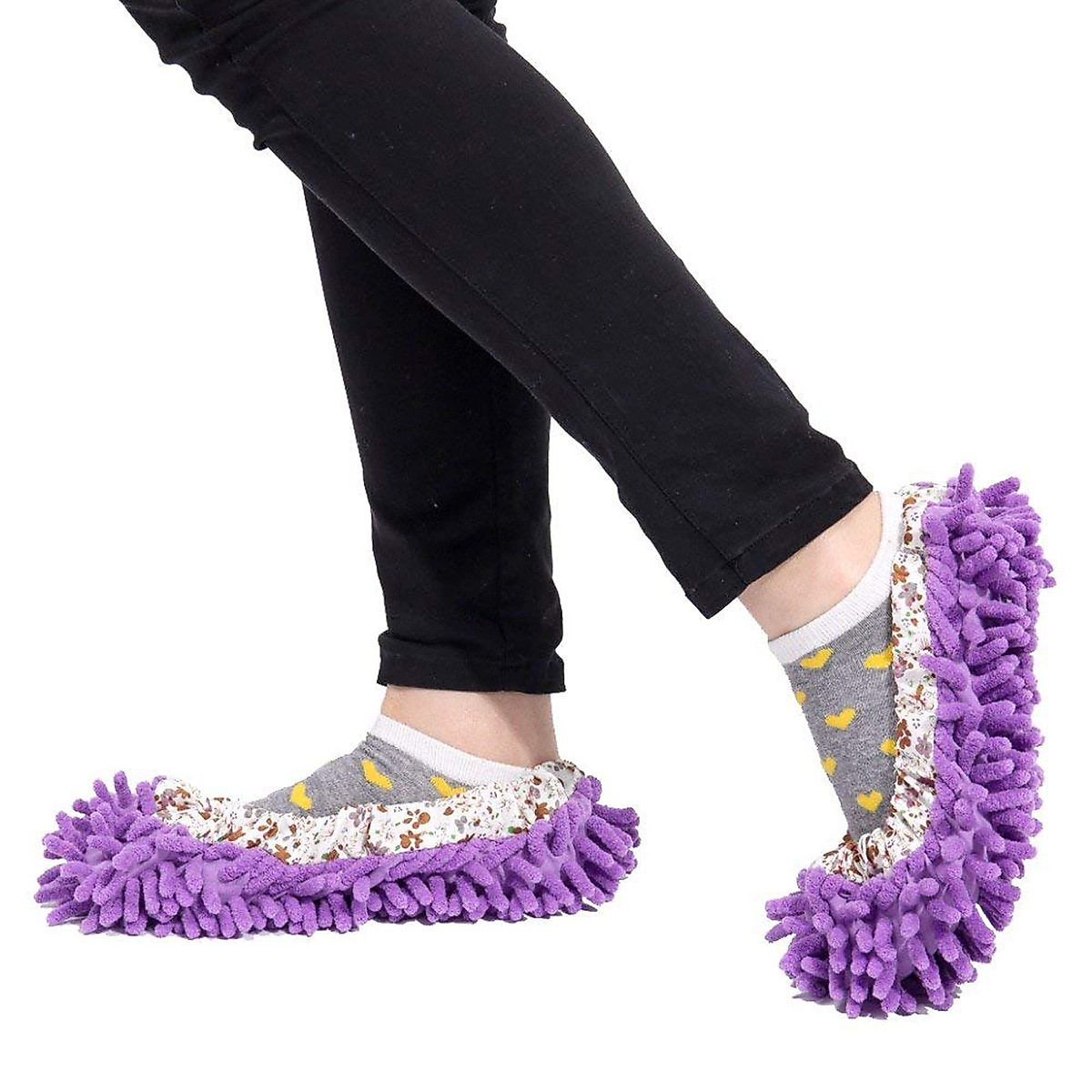 King's deal 12pcs (6 Pairs) Dust Floor Cleaning Slippers Shoes Mop House Clean Shoe Cover Multifunction 6 Color