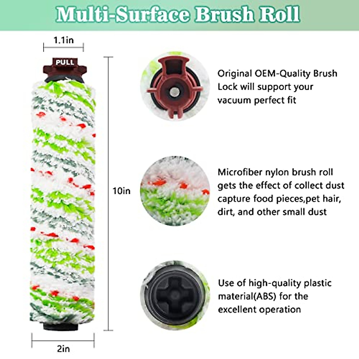 CROSS WAVE Brush Roll Replacement and 1866 Replacement Filters for Bissel CrossWave 2306A CrossWave 1785 Series Vacuum (3 Pack 2460 Multi-Surface Brush Rolls & 3 Pack 1866 Vacuum Filters)