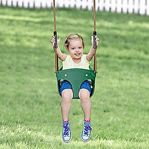 Dolibest Toddler Swing Set Accessories High Back Full Bucket Swing Seats w/Adjustable Rope and 4 Locking Carabiners, Cute Elephant Shape Design 600LB Capacity (2 Pack)